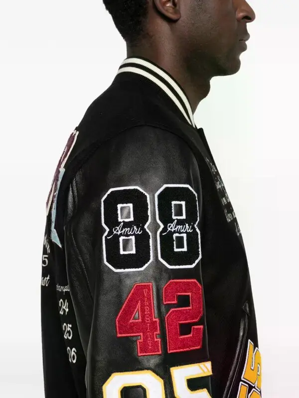 Amiri Appliqué Letter Bomber Jacket - Black