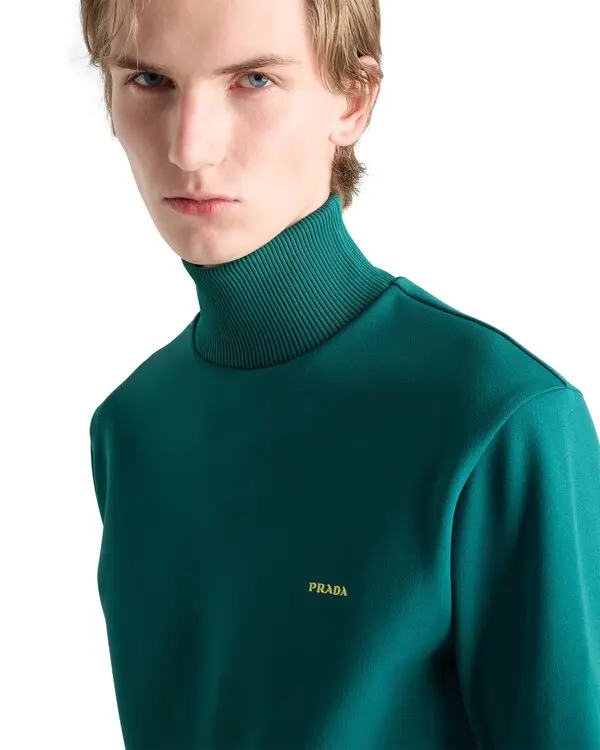 Prada Technical Fabric Turtleneck Sweatshirt