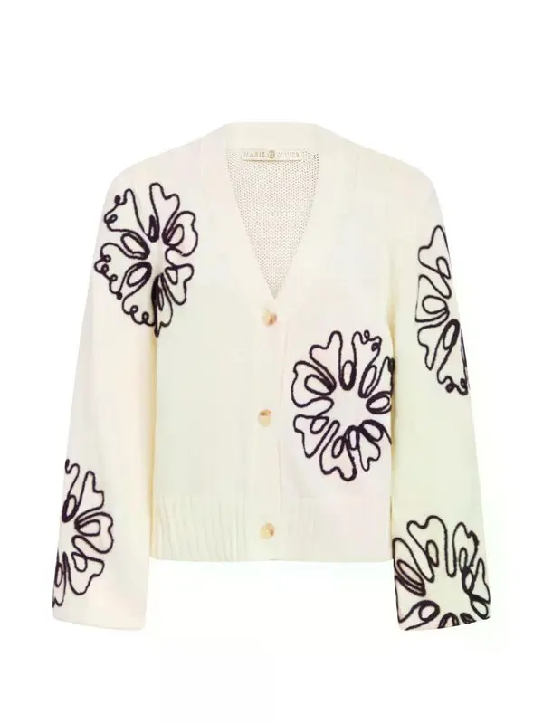 MARIE OLIVER Floral Embroidered Cardigan - Neutrals