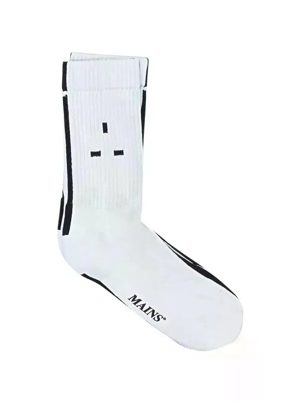 MAINS Logo Ankle Socks - White