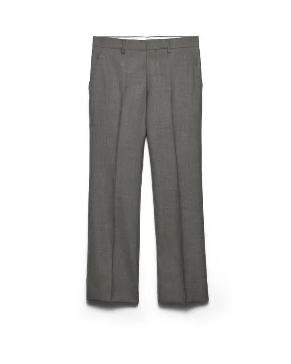 Prada Wool Trumpet Flare Pants - Grey