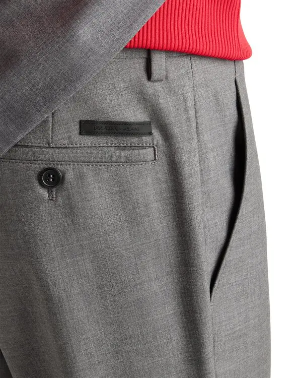 Prada Wool Trumpet Flare Pants - Grey