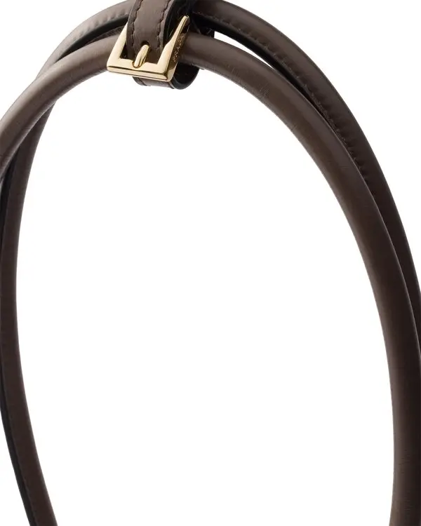 Prada Bonnie Medium Leather Handbag - Grey
