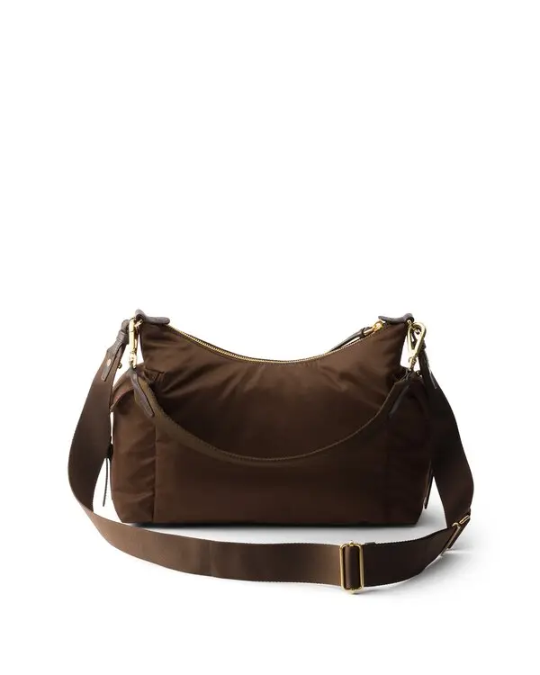 Prada Large Re-nylon And Leather Bag - Brown