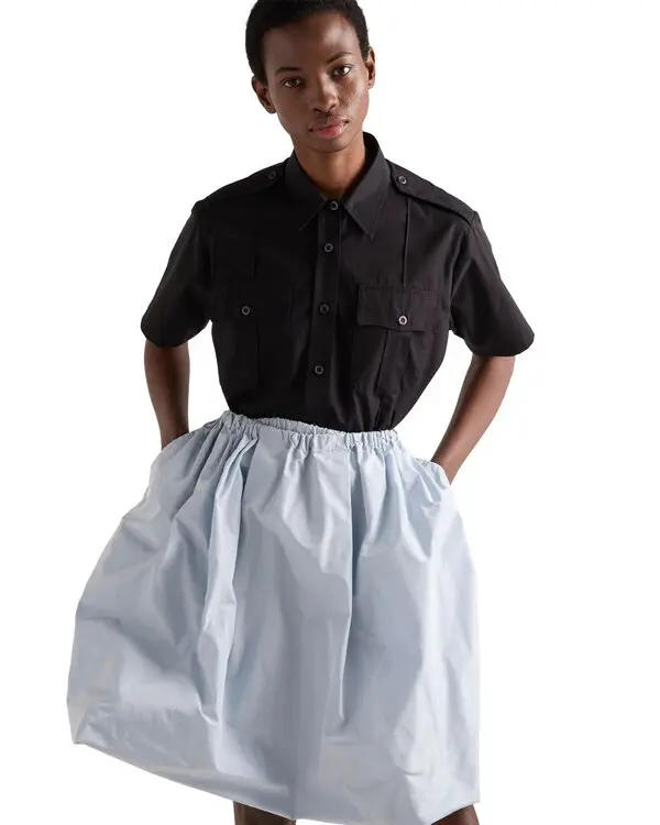 Prada Technical Taffeta Skirt - Light Blue