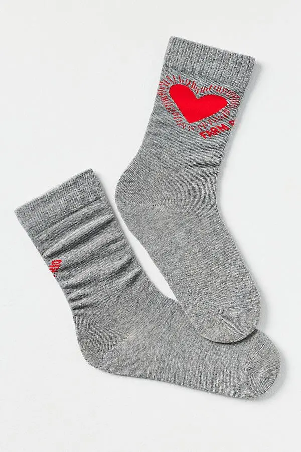 Farm Rio Knit Icon Crew Socks - Grey