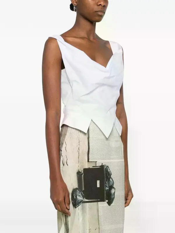 VIVIENNE WESTWOOD Sleeveless Cowl Neck Top - White