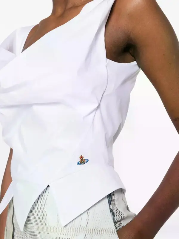 VIVIENNE WESTWOOD Sleeveless Cowl Neck Top - White