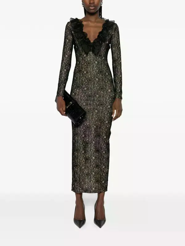 chinese dress ladies Alessandra Rich Organza-Trim Maxi Dress main image 1