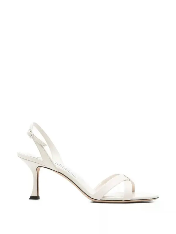 JIMMY CHOO Criss-cross Strap Sandals - White