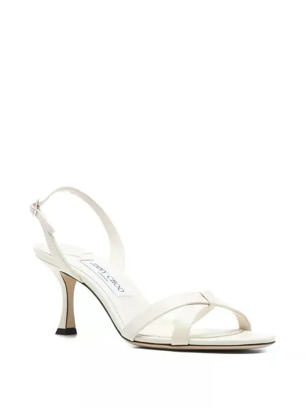 JIMMY CHOO Criss-cross Strap Sandals - White
