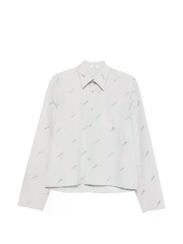 RIER Floral-embroidered Button-fastening Shirt