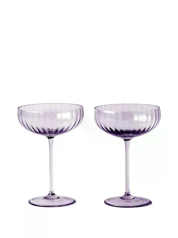 VENINI Ribbed-detail Champagne Flute - Purple