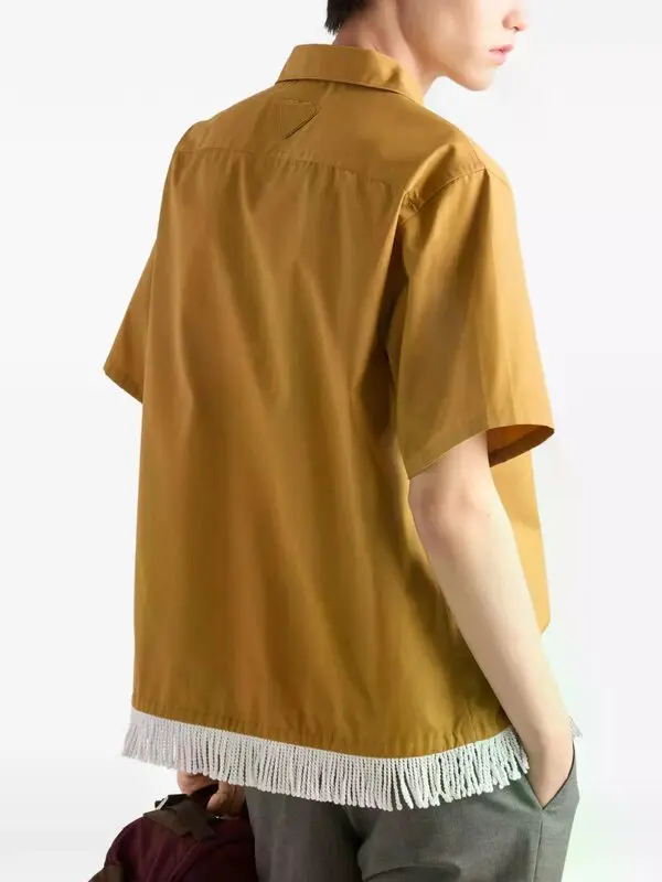 Prada Fringe Pocket Bowling Shirt - Yellow