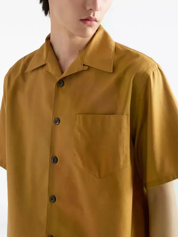 Prada Fringe Pocket Bowling Shirt - Yellow