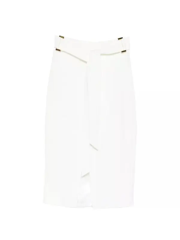 Elisabetta Franchi Belted Midi Skirt - White