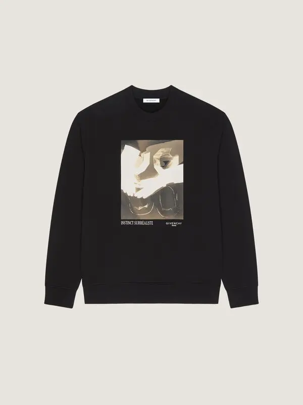 Givenchy Sweatshirt In Fleece With Surrealism Print - Black