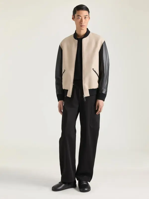 Givenchy Mixed Material Blouson With Embroidery
