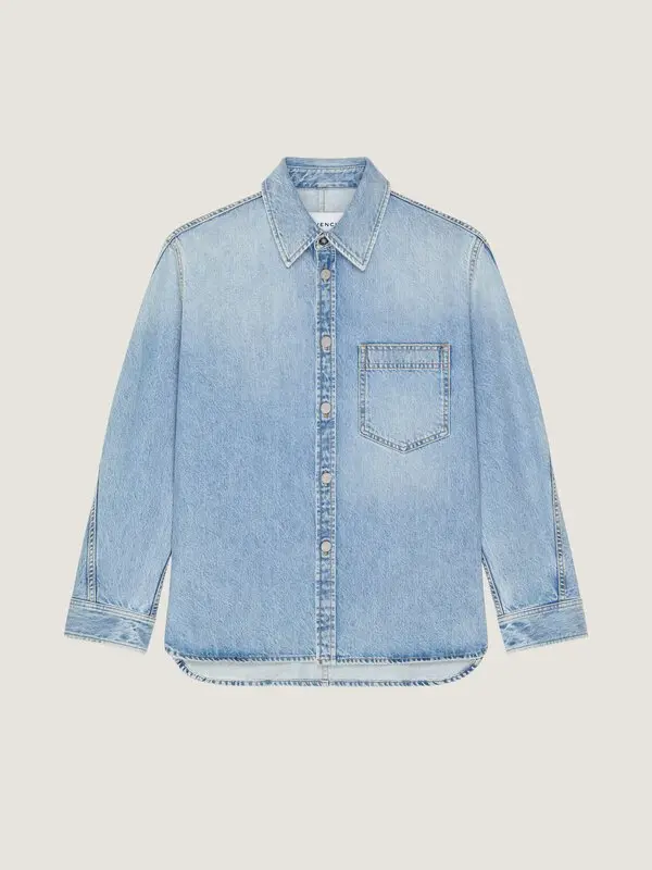 Givenchy Couture Seam Overshirt In Denim - Light Blue