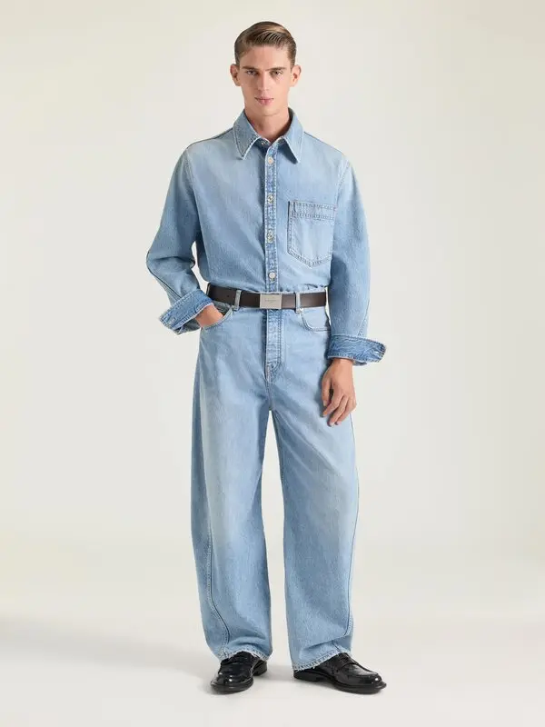 Givenchy Couture Seam Overshirt In Denim - Light Blue