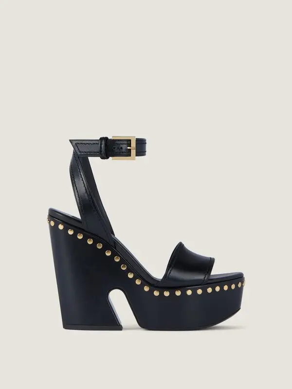 Givenchy Clog Platform Sandals With Studs - Black
