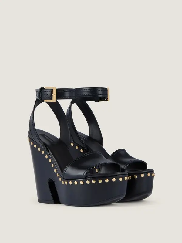 Givenchy Clog Platform Sandals With Studs - Black