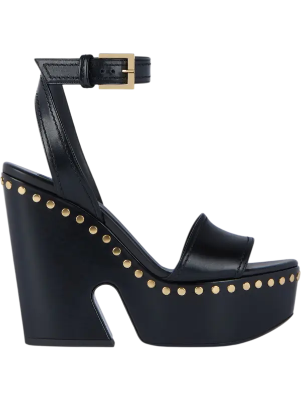 Givenchy Clog Platform Sandals With Studs - Black