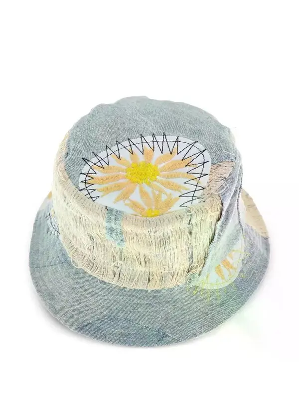 WHO DECIDES WAR Floral-embroidered Bucket Hat