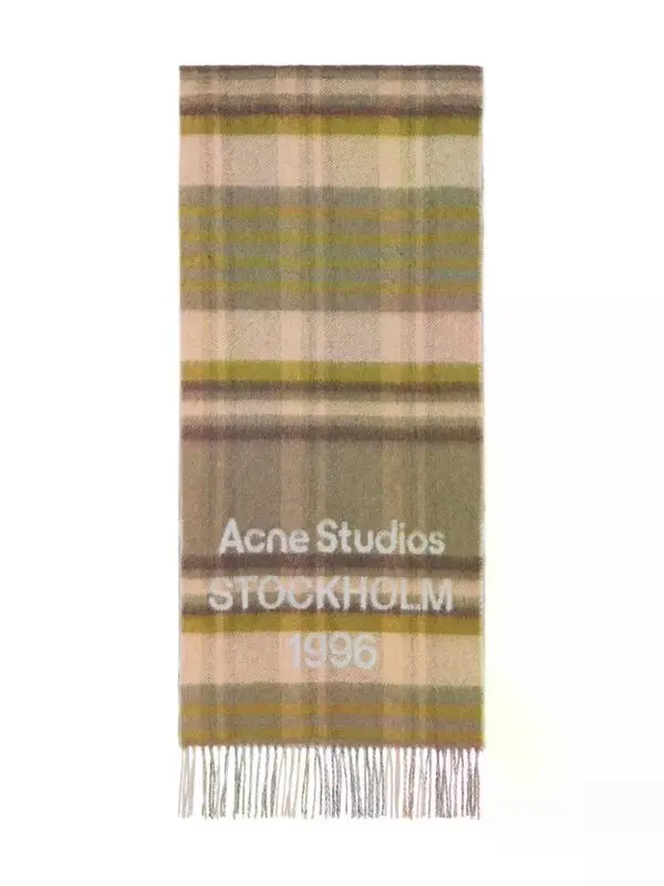 Acne Studios Plaid Fringed Scarf - Green
