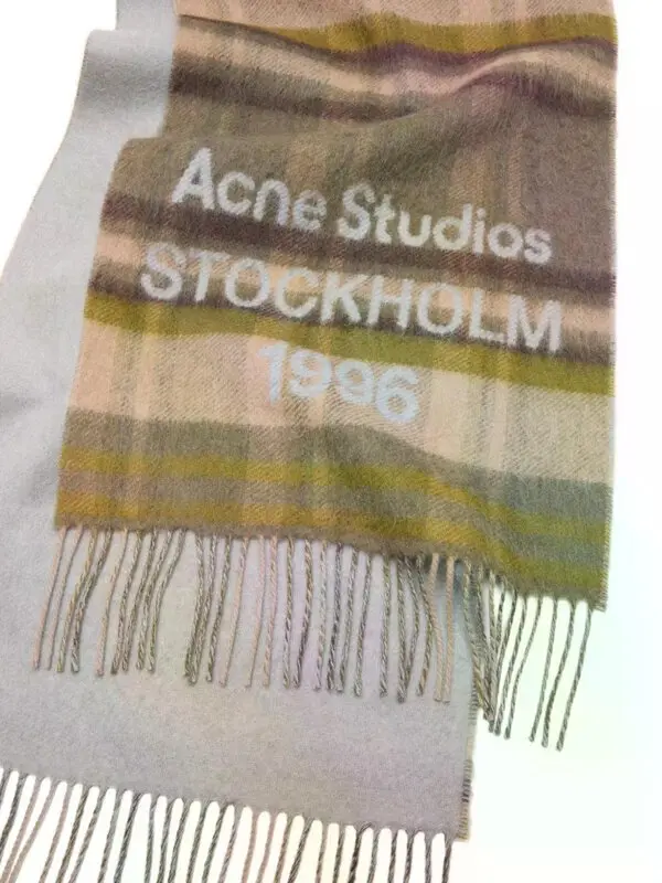 Acne Studios Plaid Fringed Scarf - Green