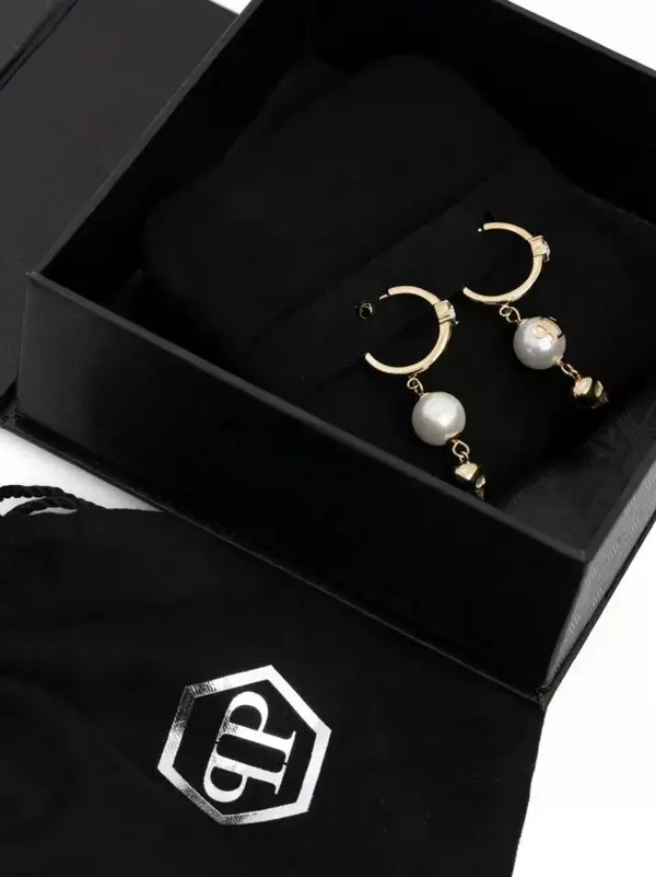 Philipp Plein Skull-charm Hoop Earrings