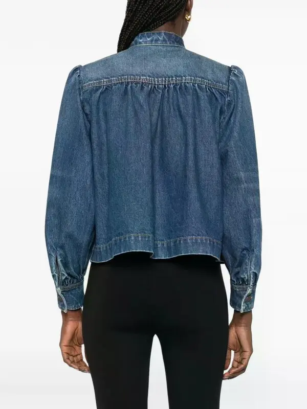Chloé High-neck Gathered Jacket - Blue