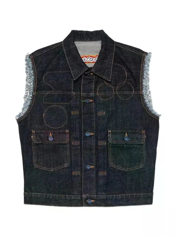 Kenzo Sleeveless Gilet With Frayed Edges