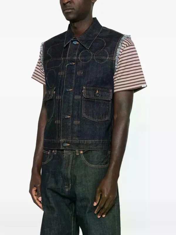 Kenzo Sleeveless Gilet With Frayed Edges