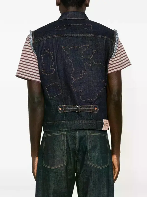 Kenzo Sleeveless Gilet With Frayed Edges