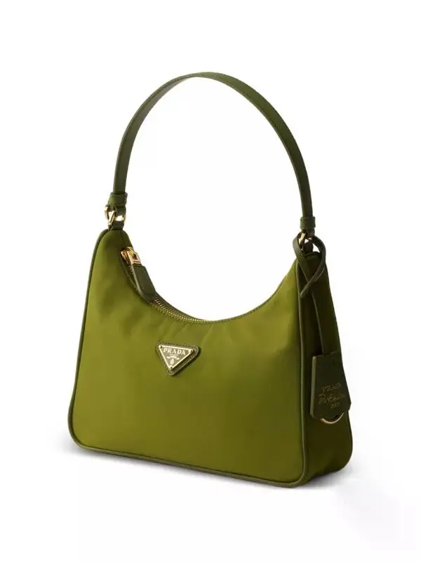Prada Mini Re-edition 2005 Shoulder Bag With Triangle Logo - Green