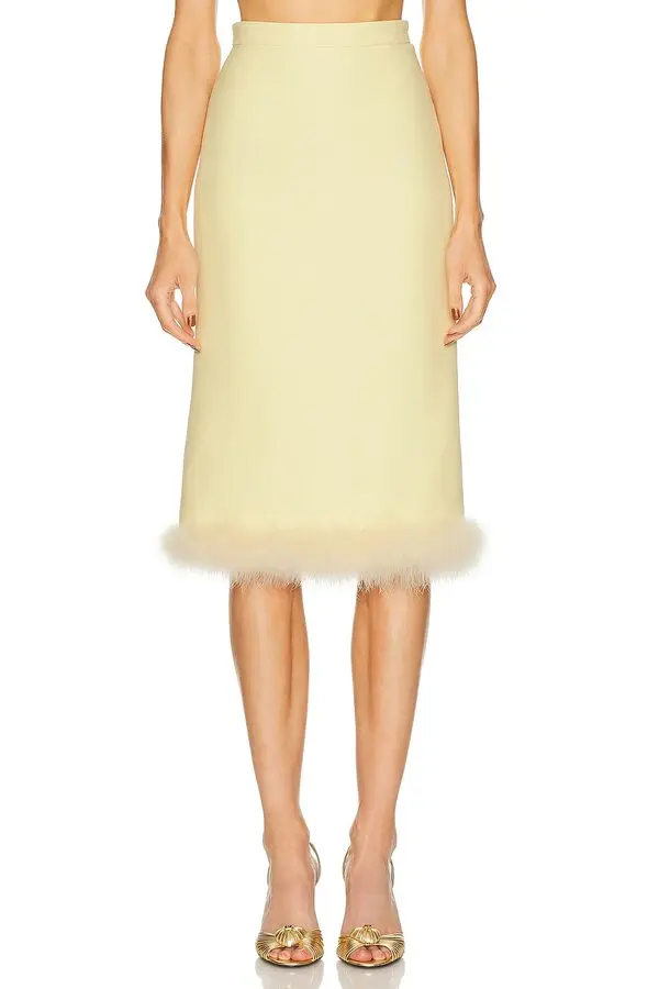 Valentino Garavani Feather-trim Twill Skirt