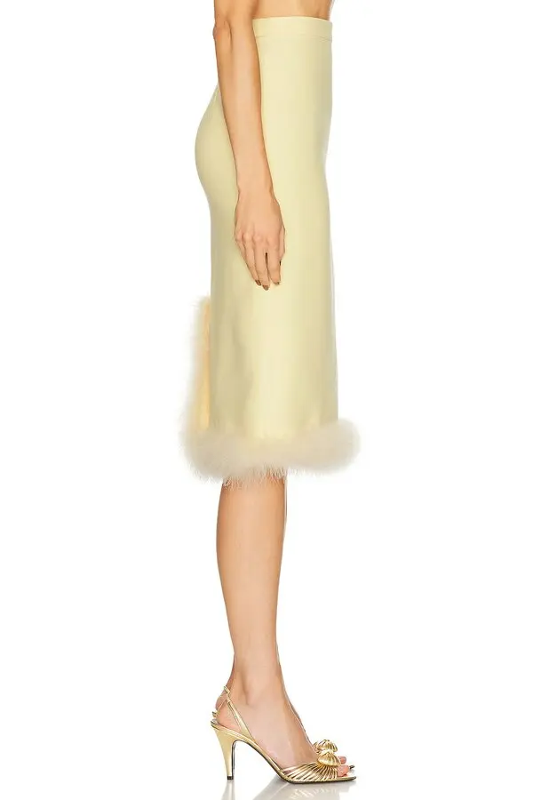 Valentino Garavani Feather-trim Twill Skirt