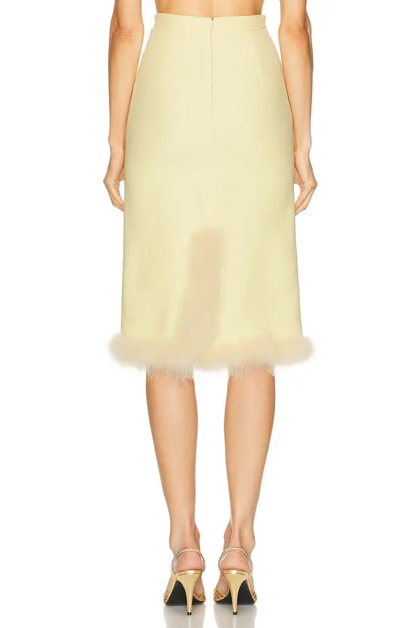 Valentino Garavani Feather-trim Twill Skirt