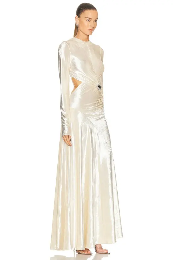 Rabanne Velvet Long Sleeve Gown