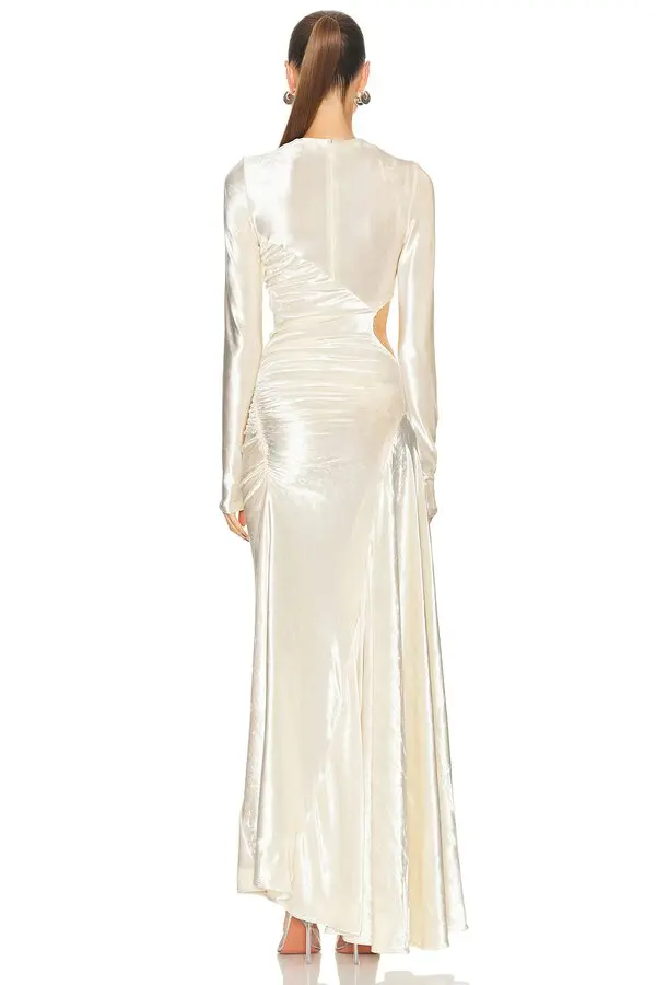 Rabanne Velvet Long Sleeve Gown