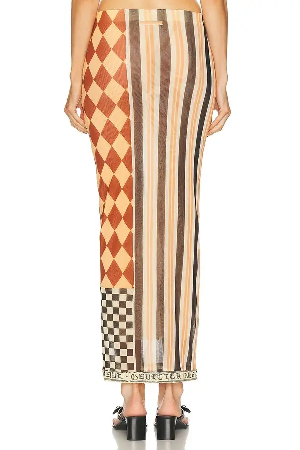 JEAN PAUL GAULTIER Mesh Patchwork Long Skirt