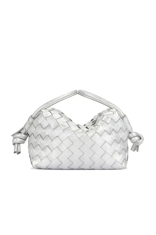 Bottega Veneta Loop Top Handle Bag - Silver