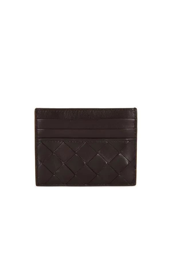 Bottega Veneta Credit Card Case In Brown - Nocciola & Dark Barolo