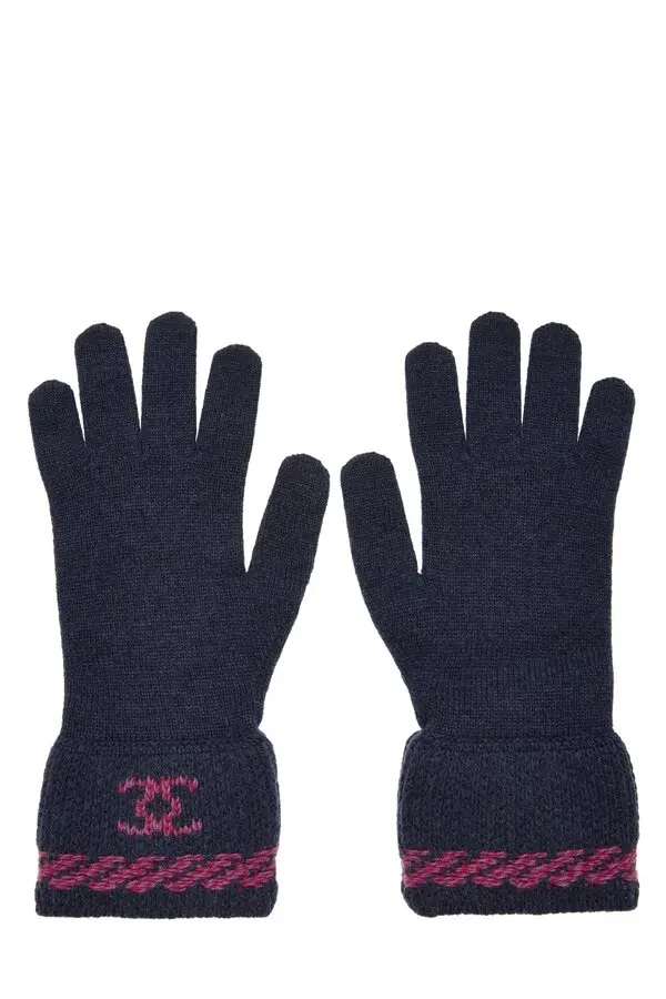 Chanel Cashmere Knitted Gloves - Blue