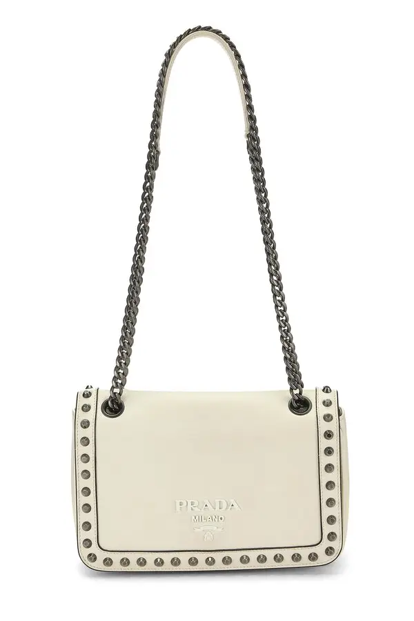 Prada Calfskin Leather Studded Crossbody