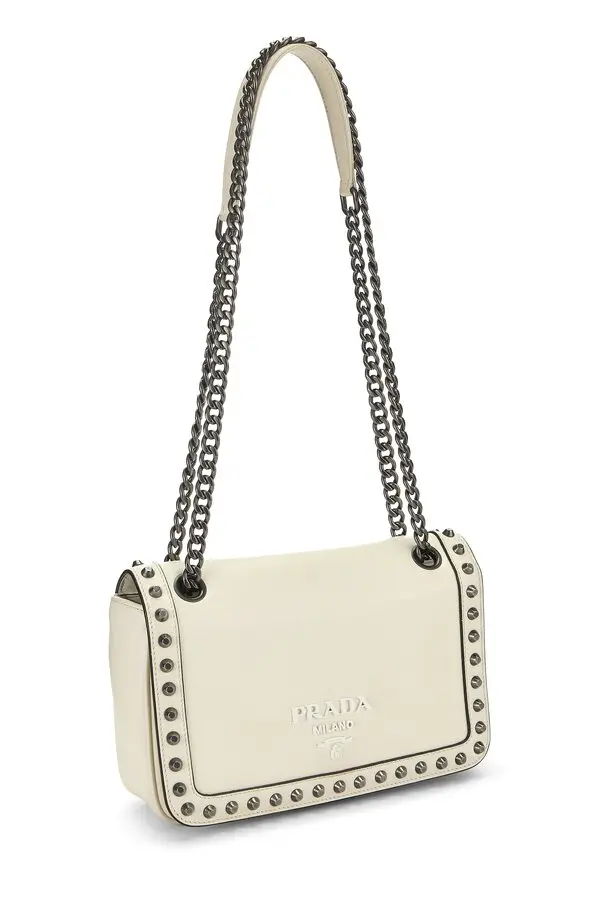 Prada Calfskin Leather Studded Crossbody