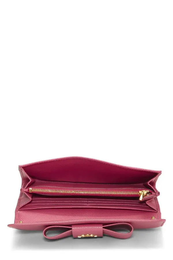 Prada Saffiano Bow Continental Wallet