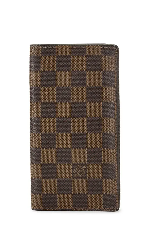 LOUIS VUITTON Damier Ebene Canvas Porte Cartes Credit Yen Wallet - Brown