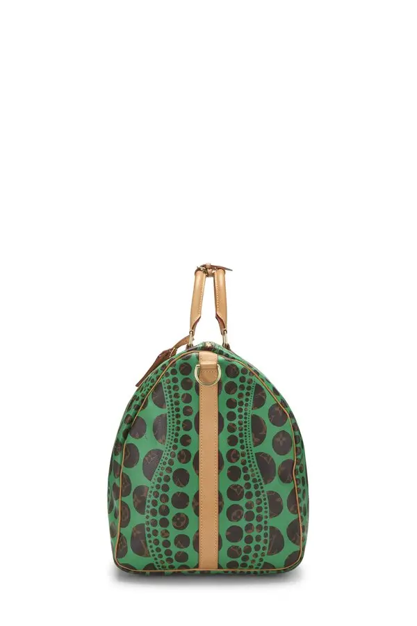 LOUIS VUITTON Yayoi Kusama X Infinity Dots Keepall Bandouliere 55 - Green